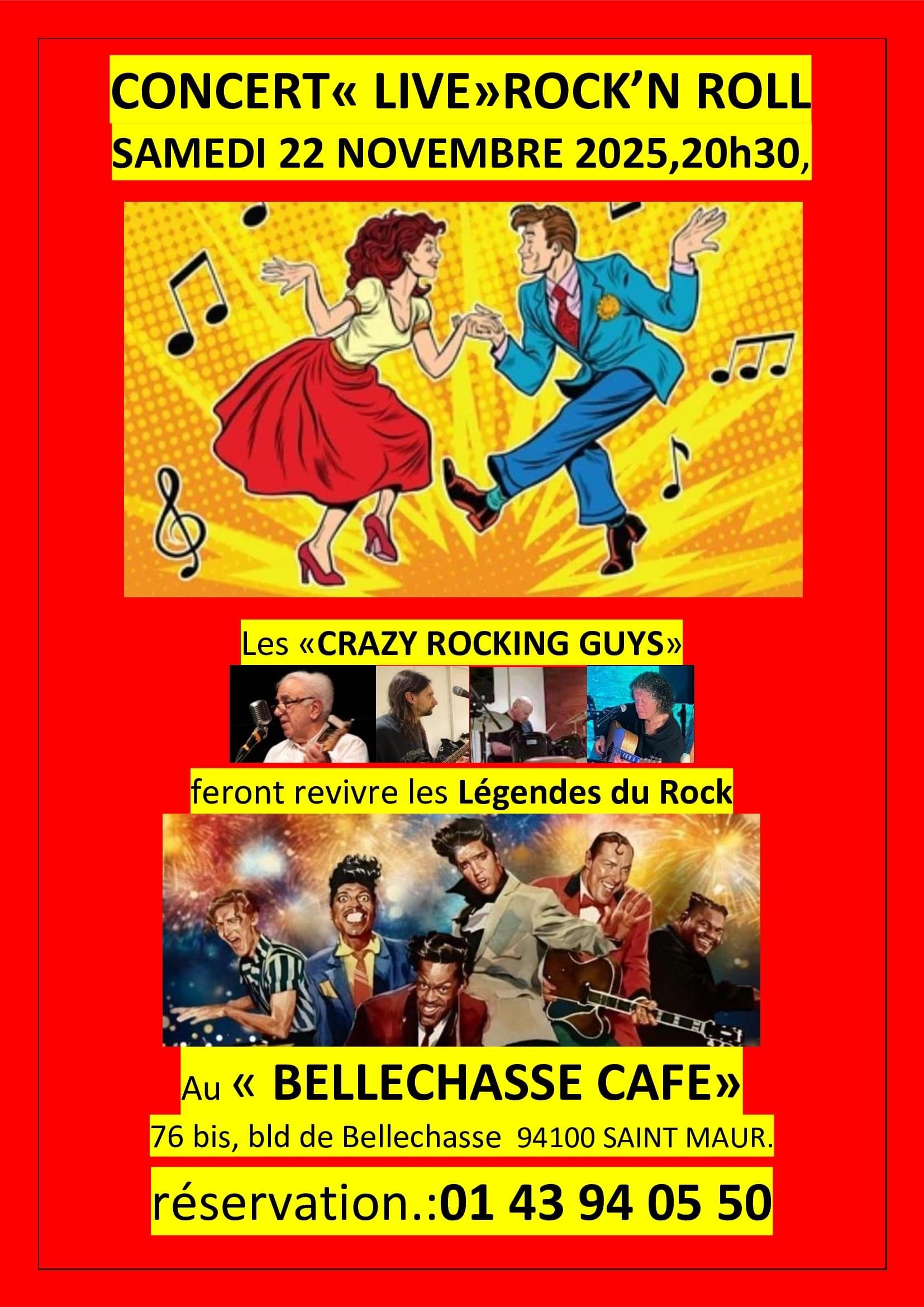 Concert rock n' Roll+ dîner - Activité pour senior à Paris - Club Colette